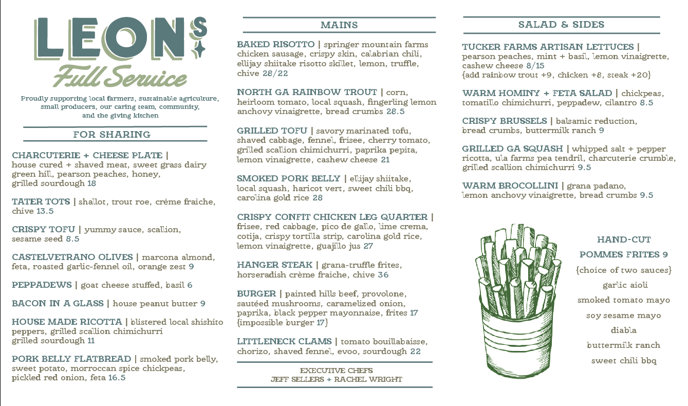 Menu — LEONs FULL SERVICE