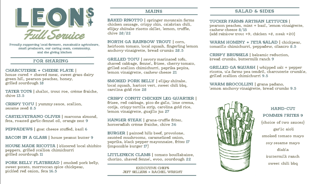 Menu — LEONs FULL SERVICE