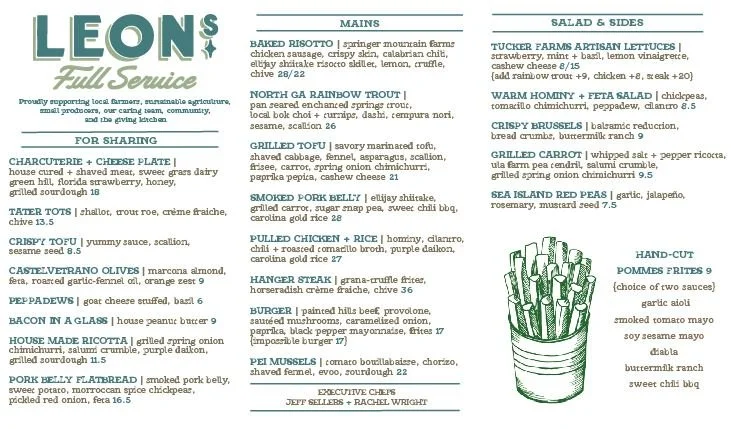 Menu — LEONs FULL SERVICE