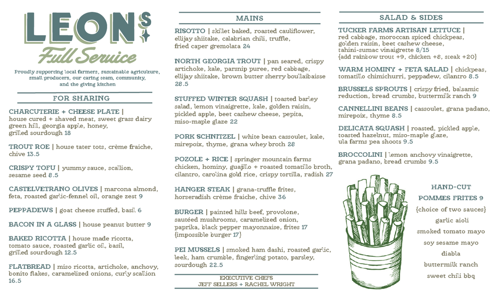 Menu — LEONs FULL SERVICE