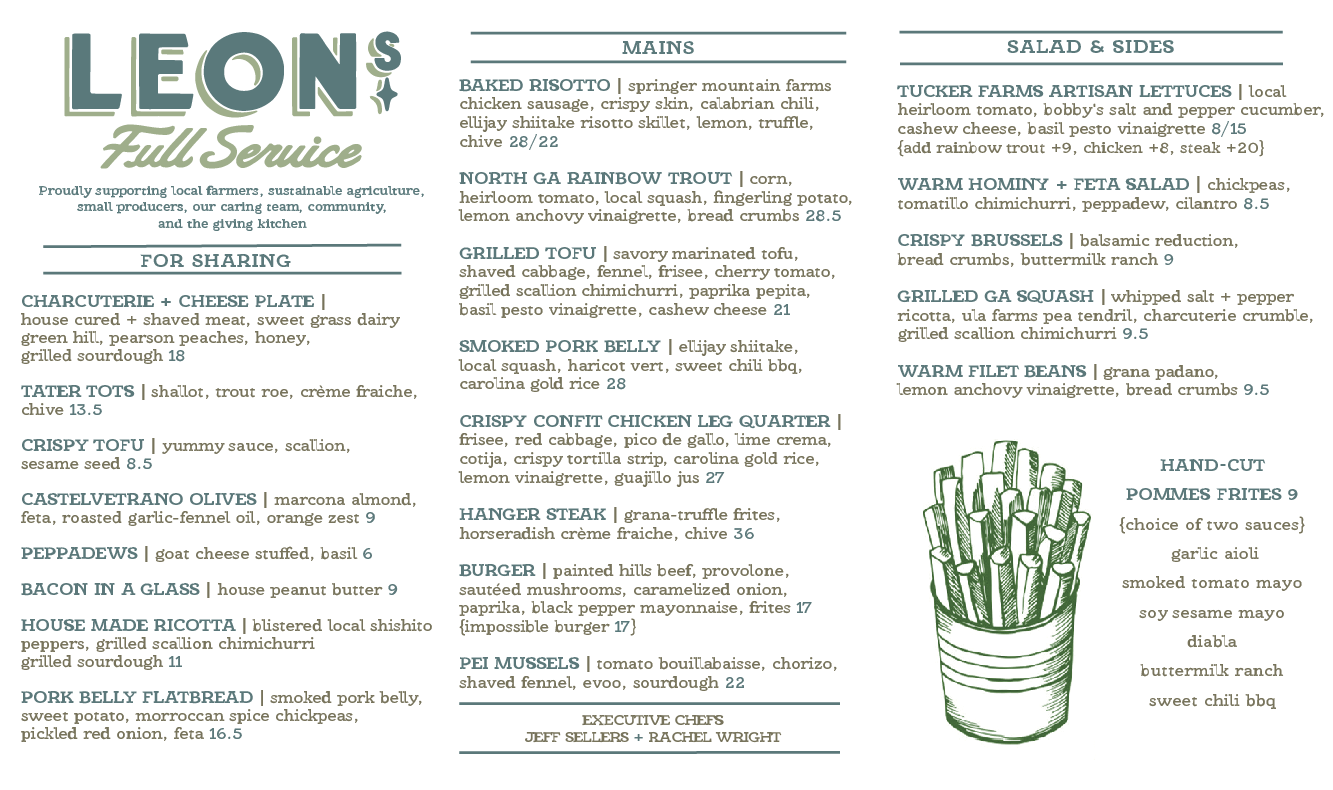 Menu — LEONs FULL SERVICE