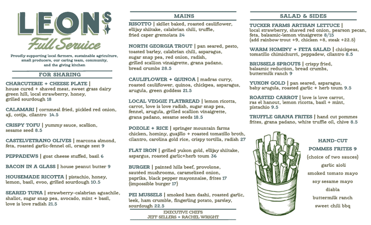 Menu — LEONs FULL SERVICE
