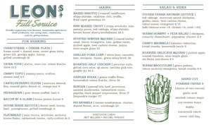 Menu — LEONs FULL SERVICE