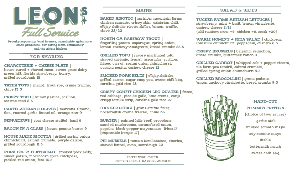 Menu — LEONs FULL SERVICE