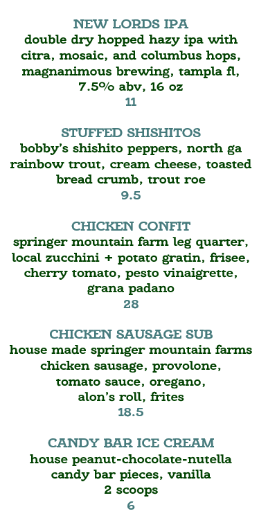 Menu — LEONs FULL SERVICE