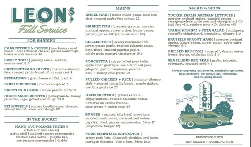 Menu — LEONs FULL SERVICE