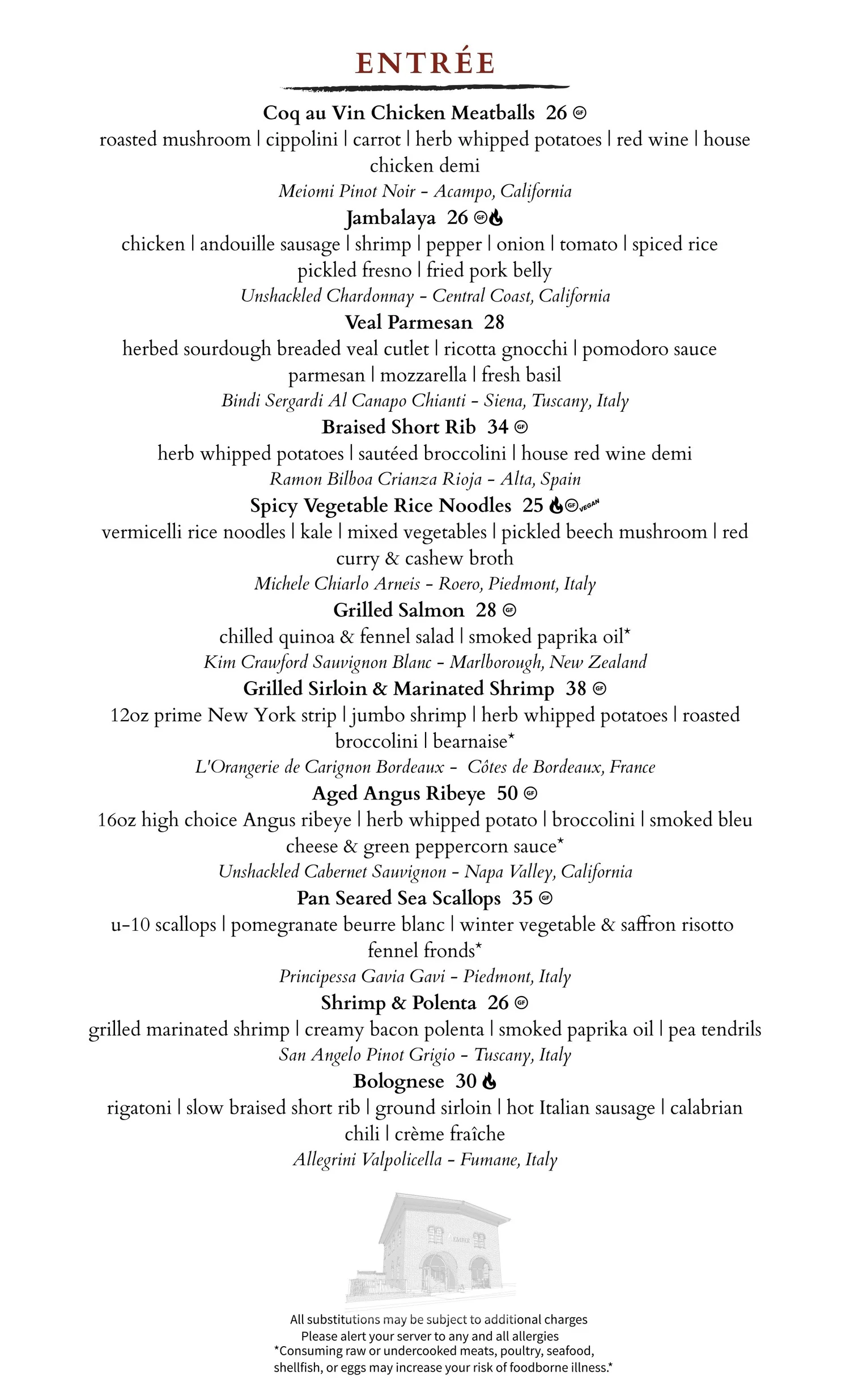 Dinner Menu — Ember