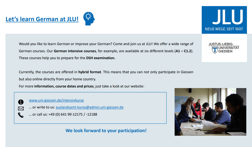 JLU’s German Intensive Courses — Studio for Teaching & Learning