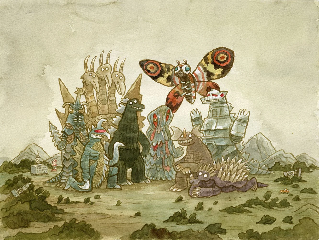 70 YEARS of GODZILLA Group Exhibition - ONLINE NOW! — Scott C.