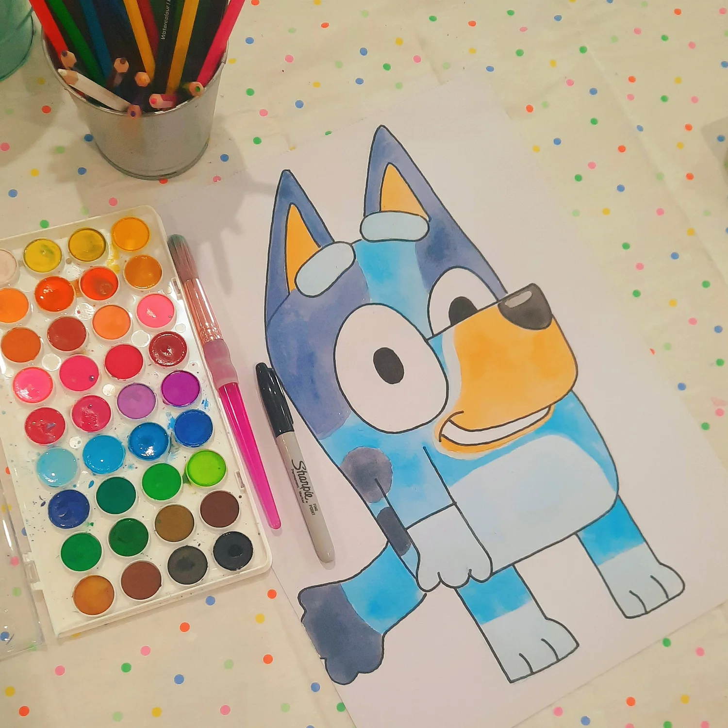 Watercolour Bluey School Holiday Program Class — Gloworm Studios