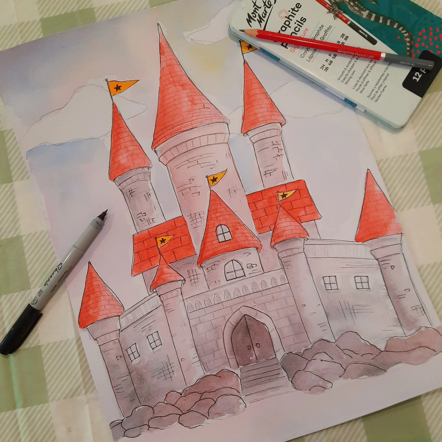 Fantasy Castle kids painting art class — Gloworm Studios