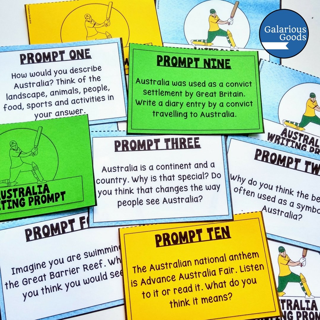 Australia Writing Prompt Cards — Galarious Goods