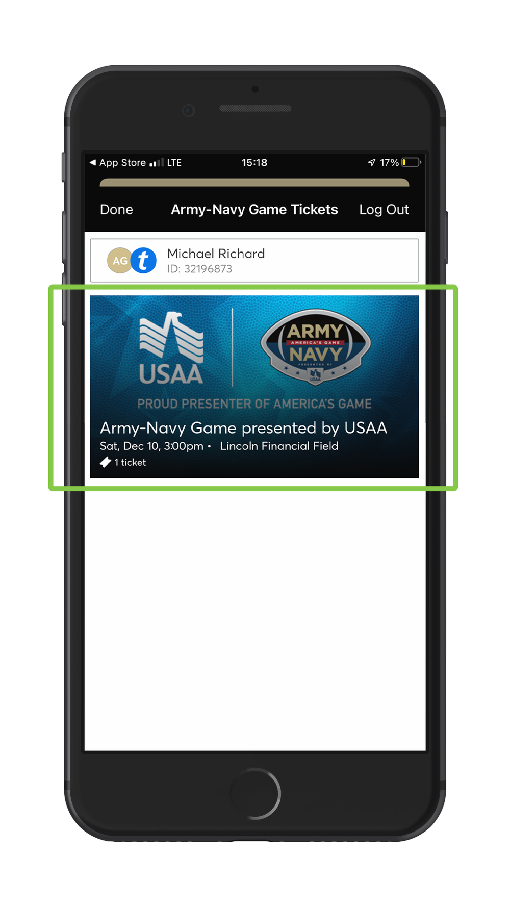 Mobile Tickets - Army-Navy Game — Army Gameday