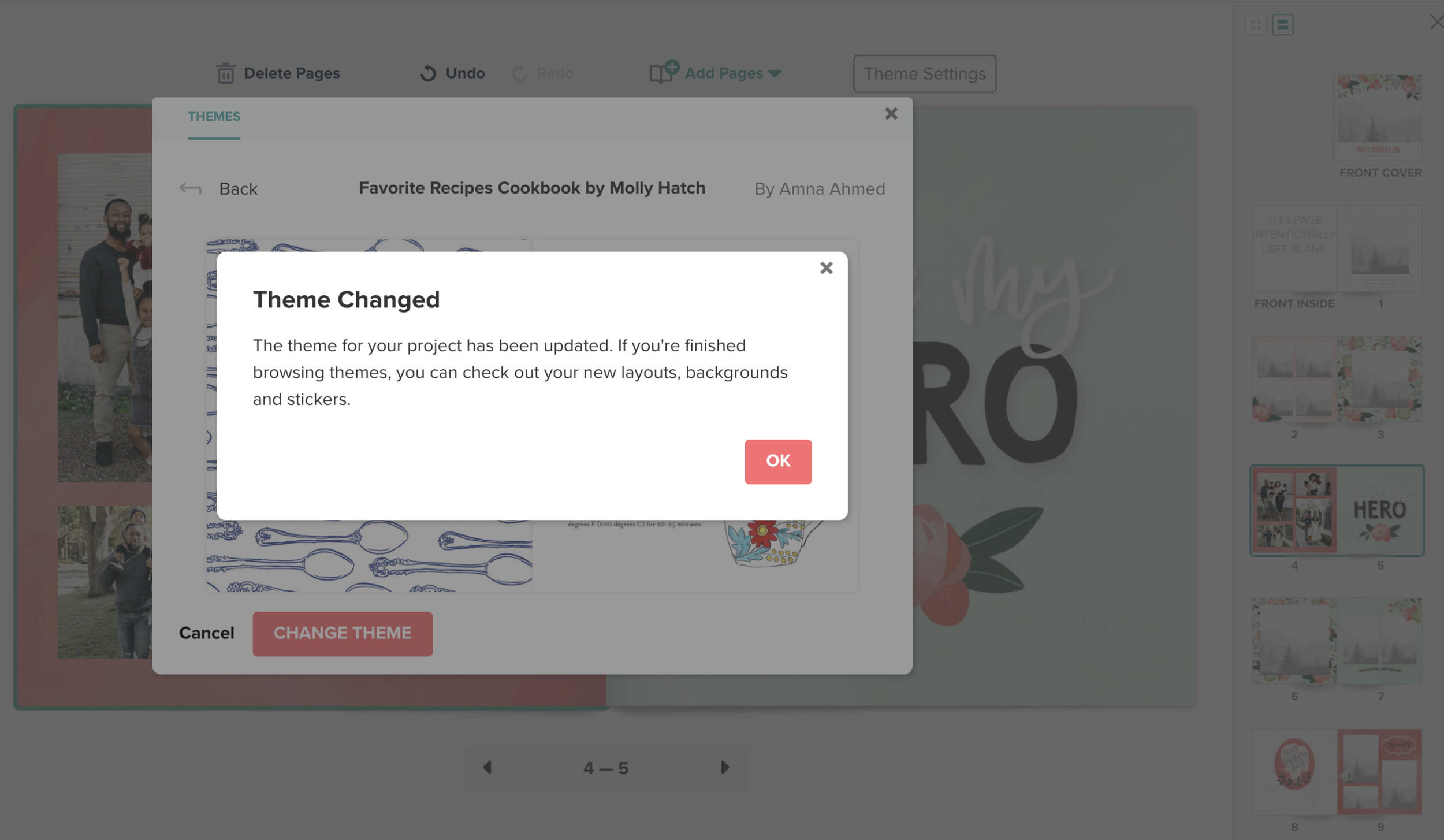 Changing Photo Book Themes