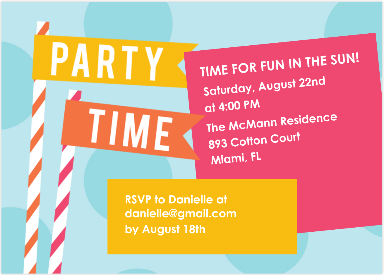 Fun-Loving Summertime Party Invitations