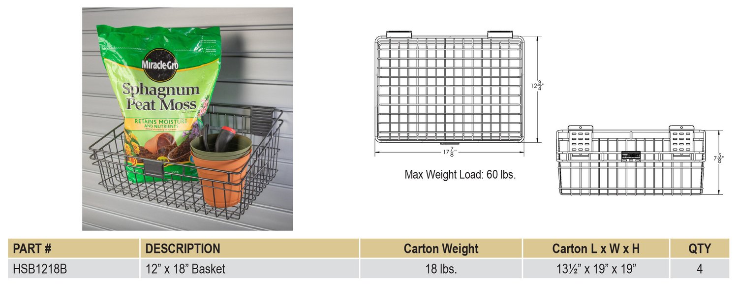 12" x 24" Basket — Garage Boss