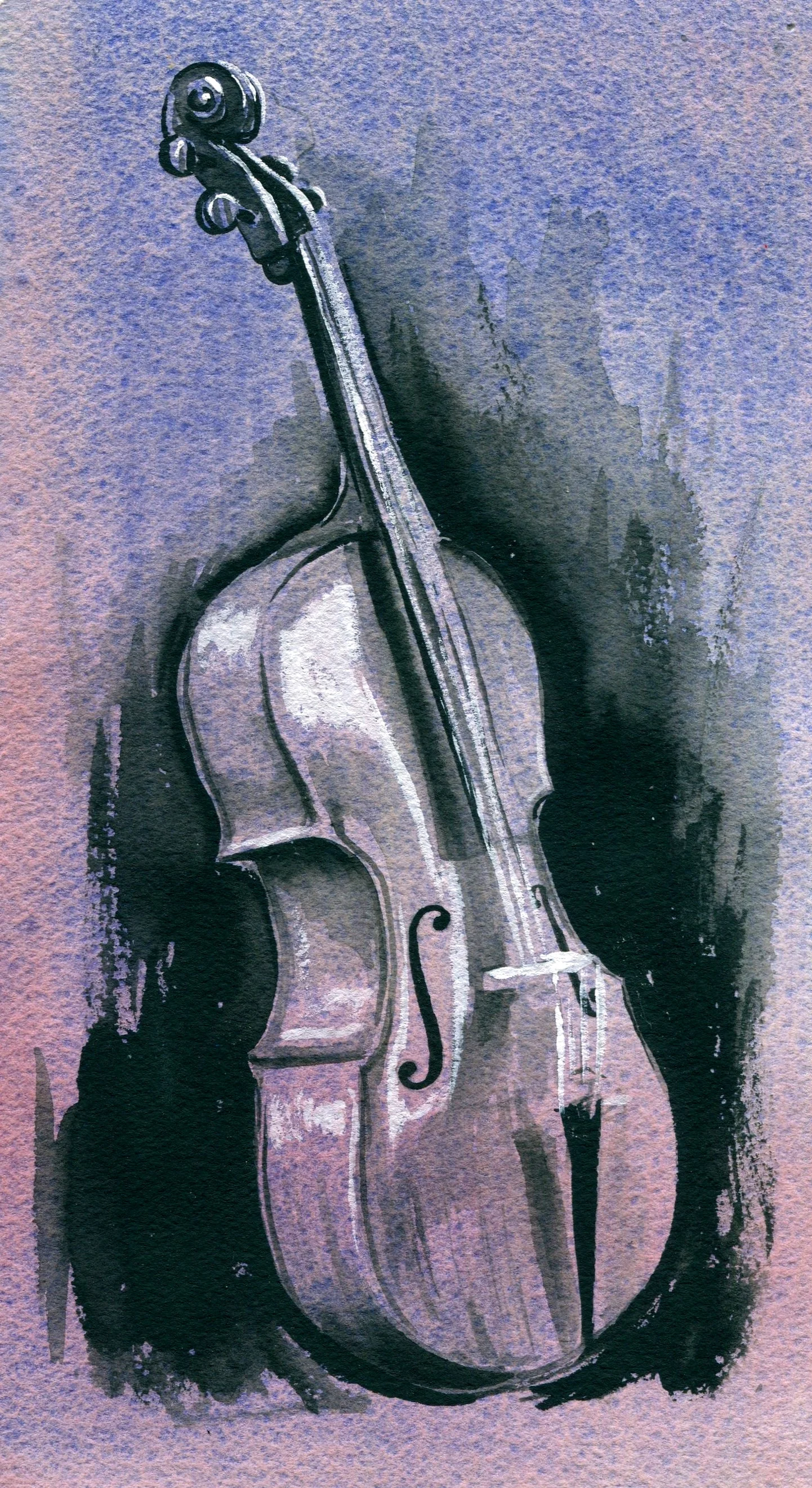 Cello Sketch — Kelly Eddington Watercolors