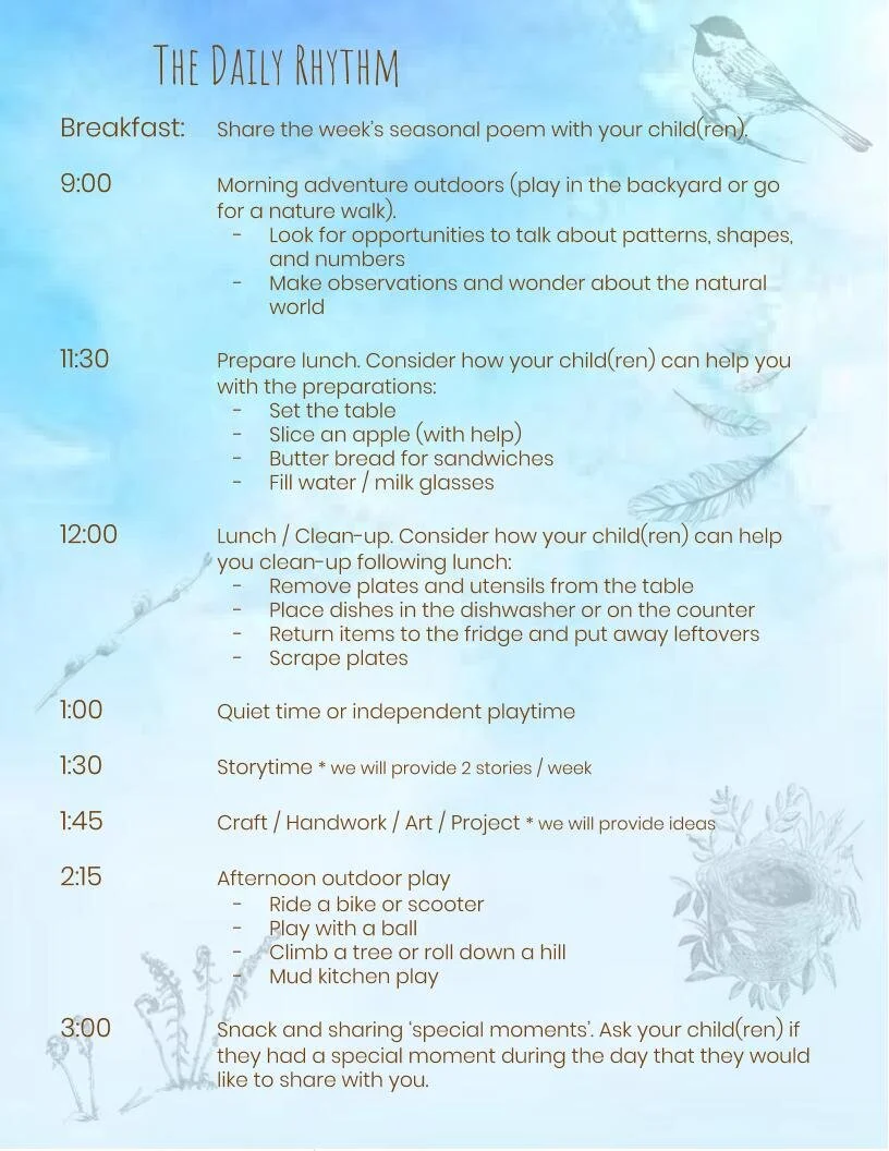 Getting Started: A Daily Rhythm — Hardwood Nature School