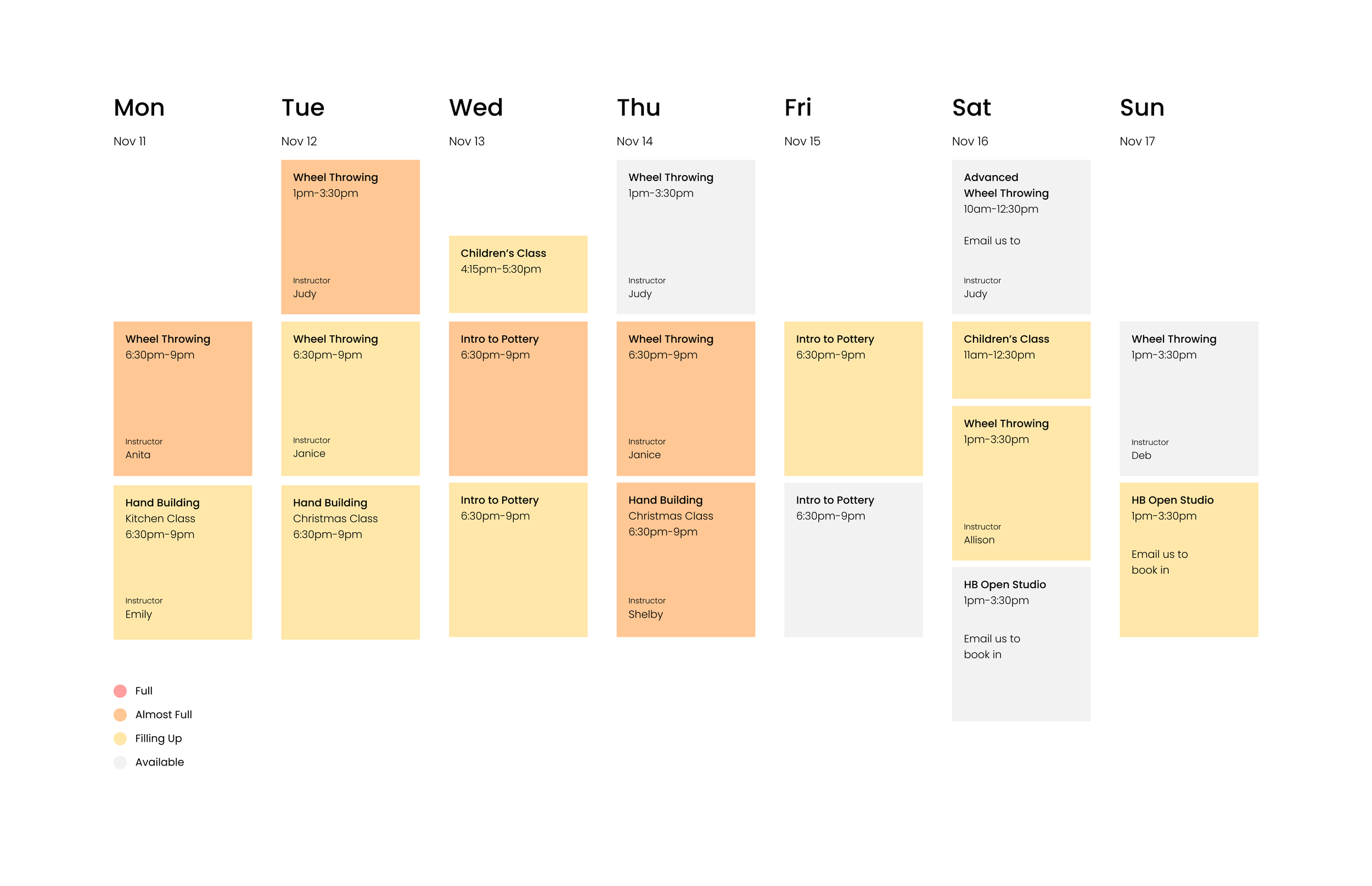 Calendar — Saskatoon Clayworks