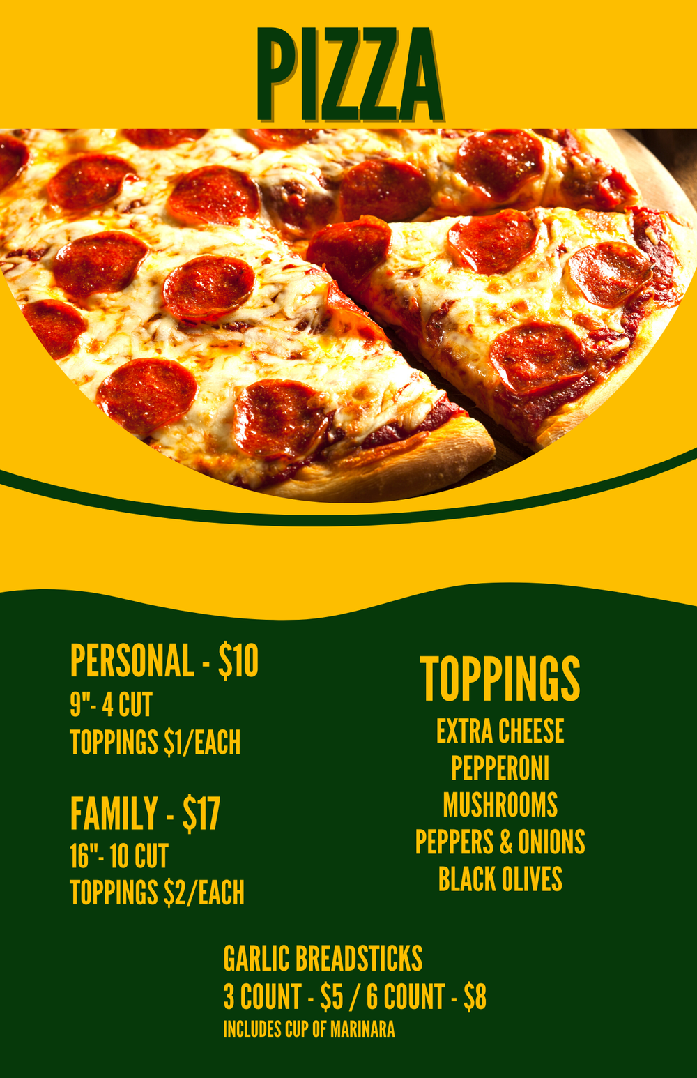 Menu — Fun Fore All Family Fun Park