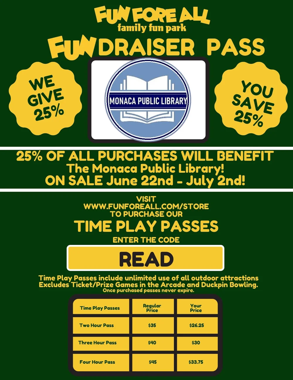 Buy Fun Cards — Fun Fore All Family Fun Park