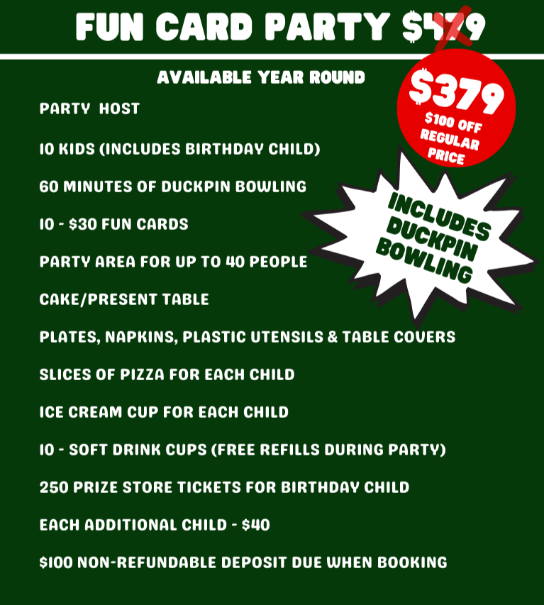 Birthday Parties — Fun Fore All Family Fun Park