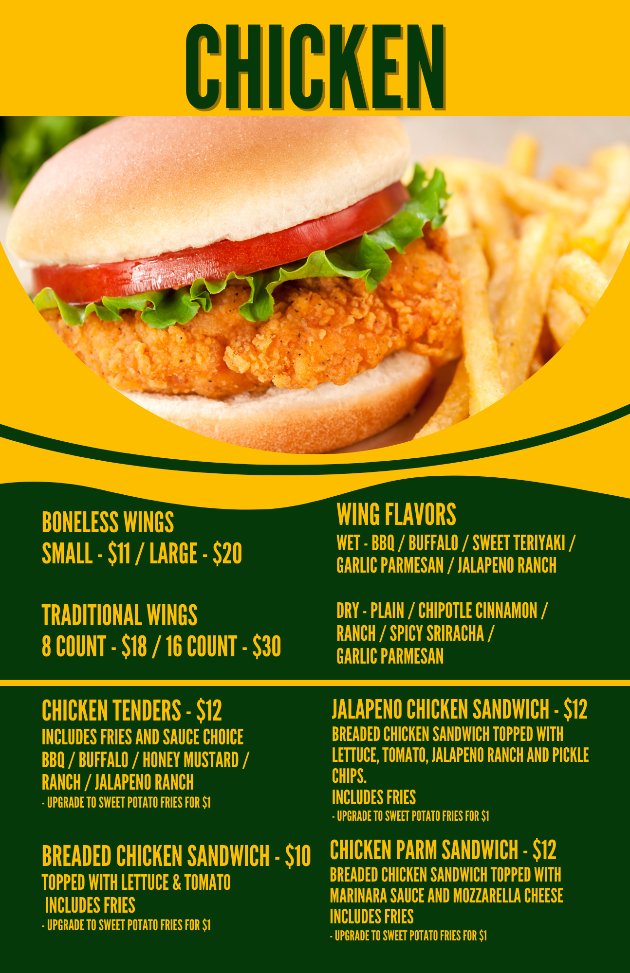 Menu — Fun Fore All Family Fun Park