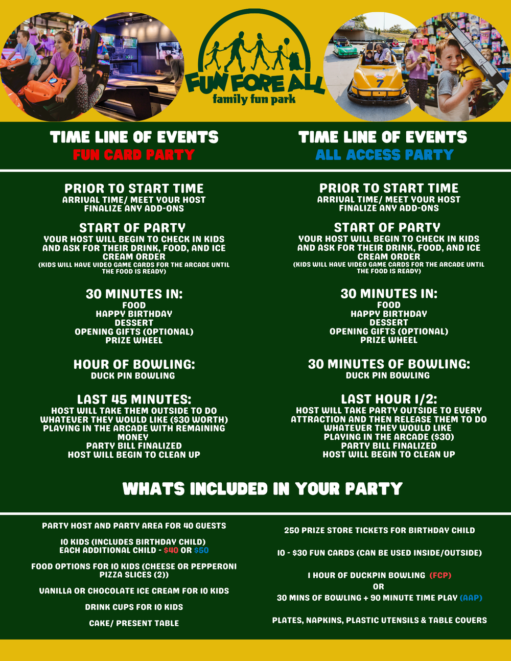 Birthday Parties — Fun Fore All Family Fun Park