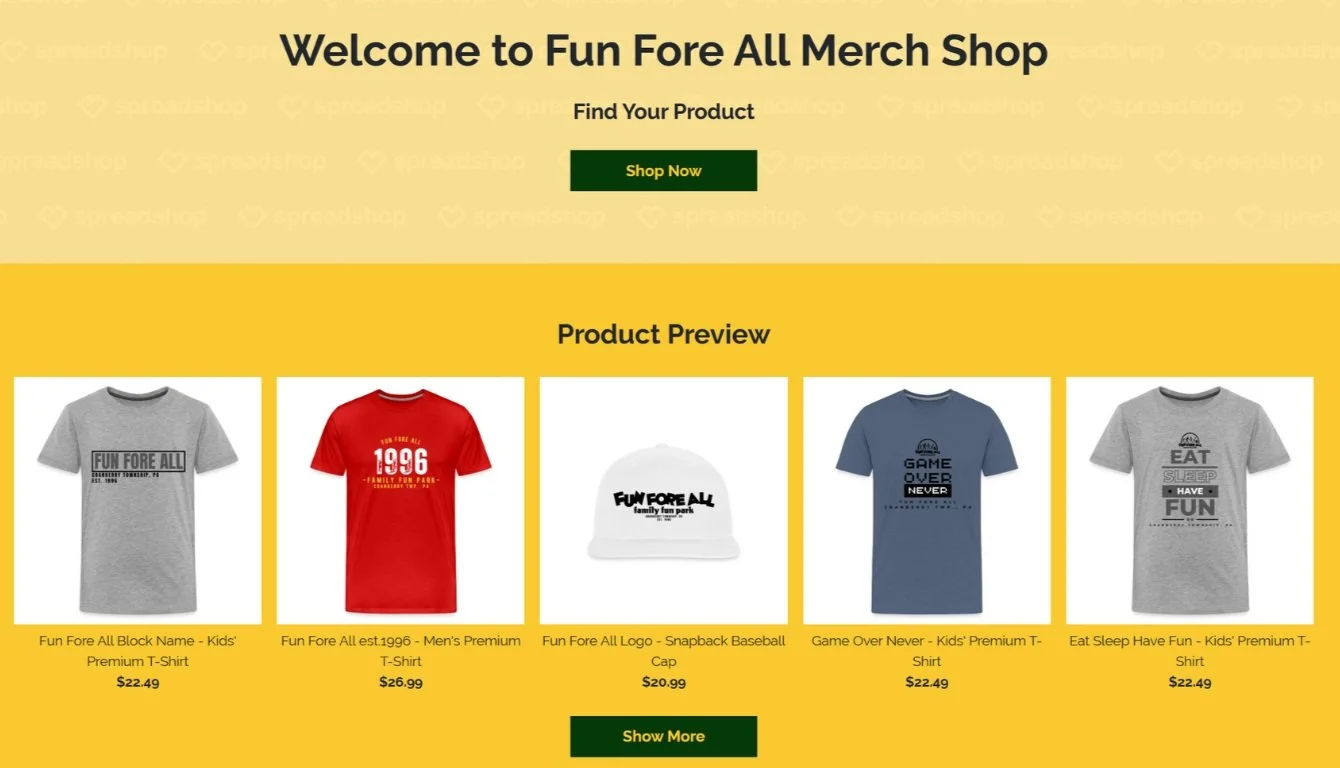 Merch Shop — Fun Fore All Family Fun Park