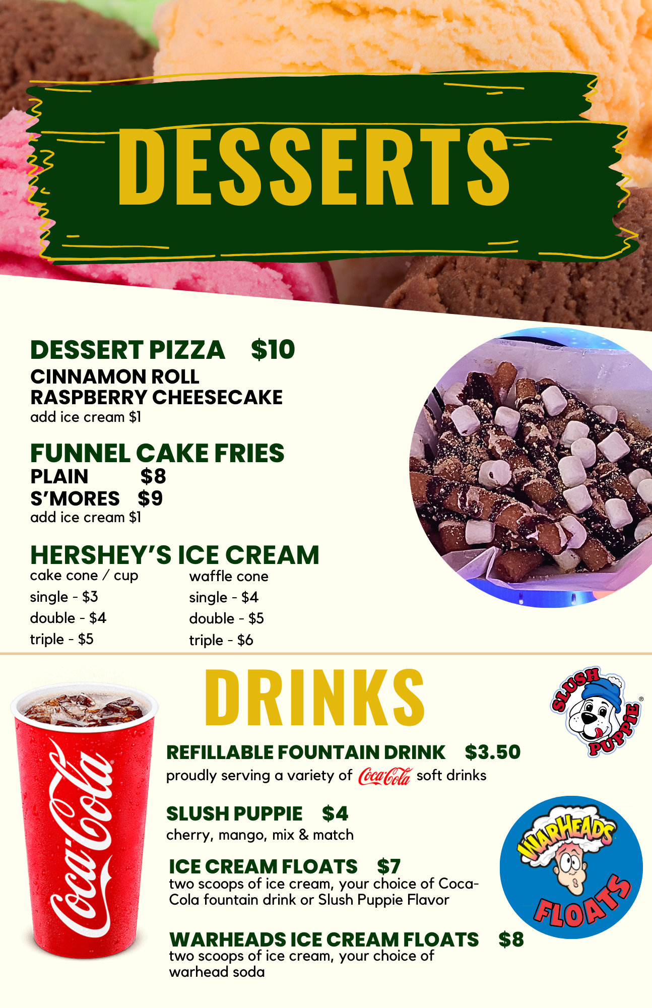 Menu — Fun Fore All Family Fun Park