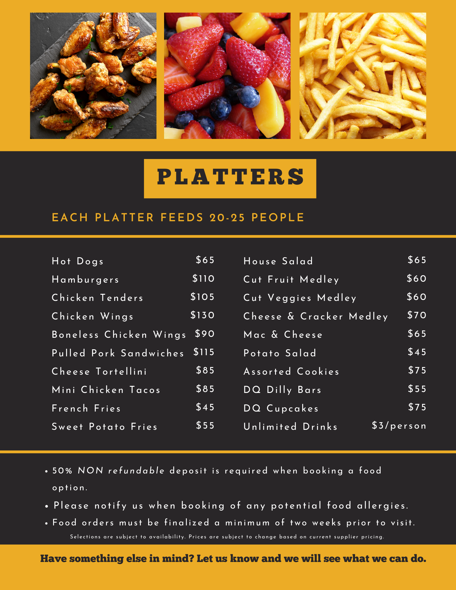 Group Food Options — Fun Fore All Family Fun Park