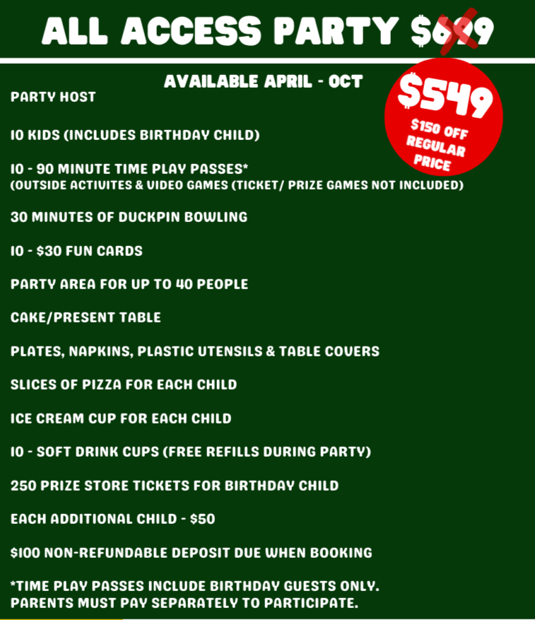 Birthday Parties — Fun Fore All Family Fun Park