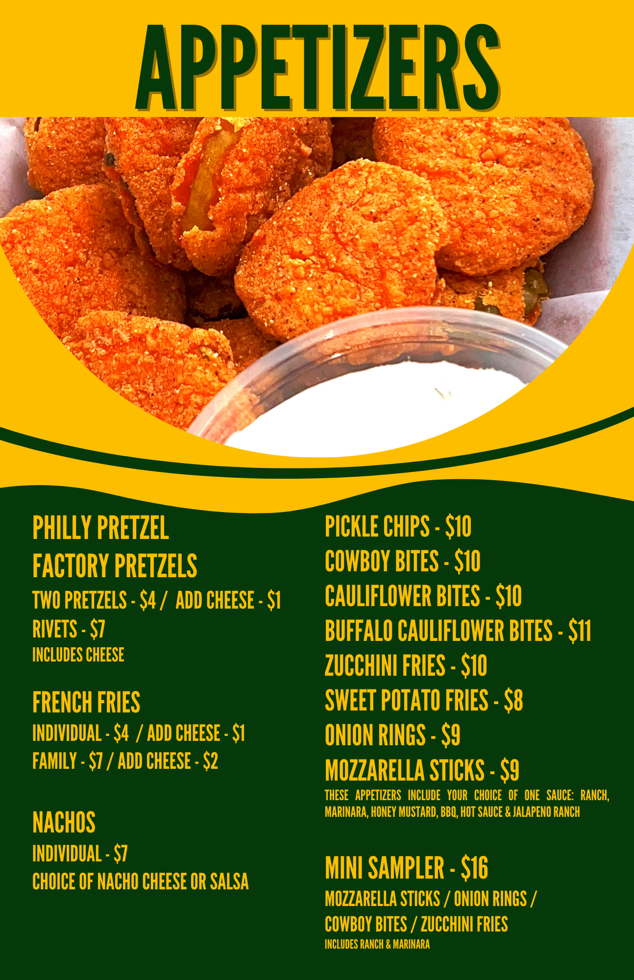 Menu — Fun Fore All Family Fun Park