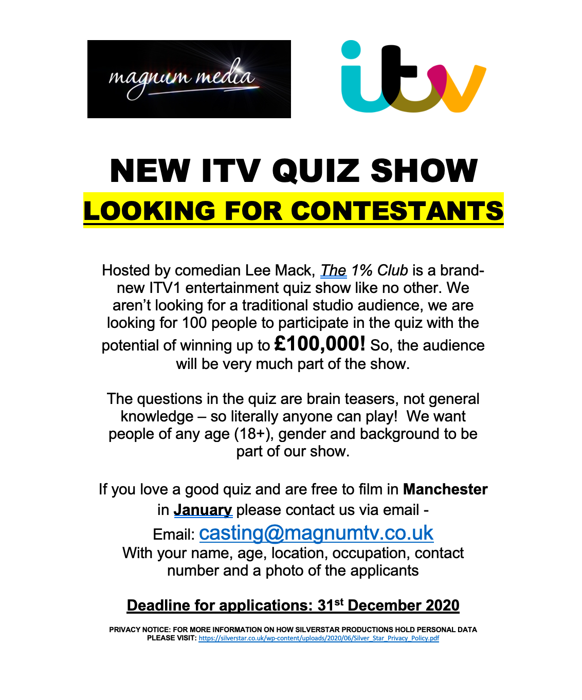 ITV Gameshow hosted by Lee Mack — Pixie Child Models