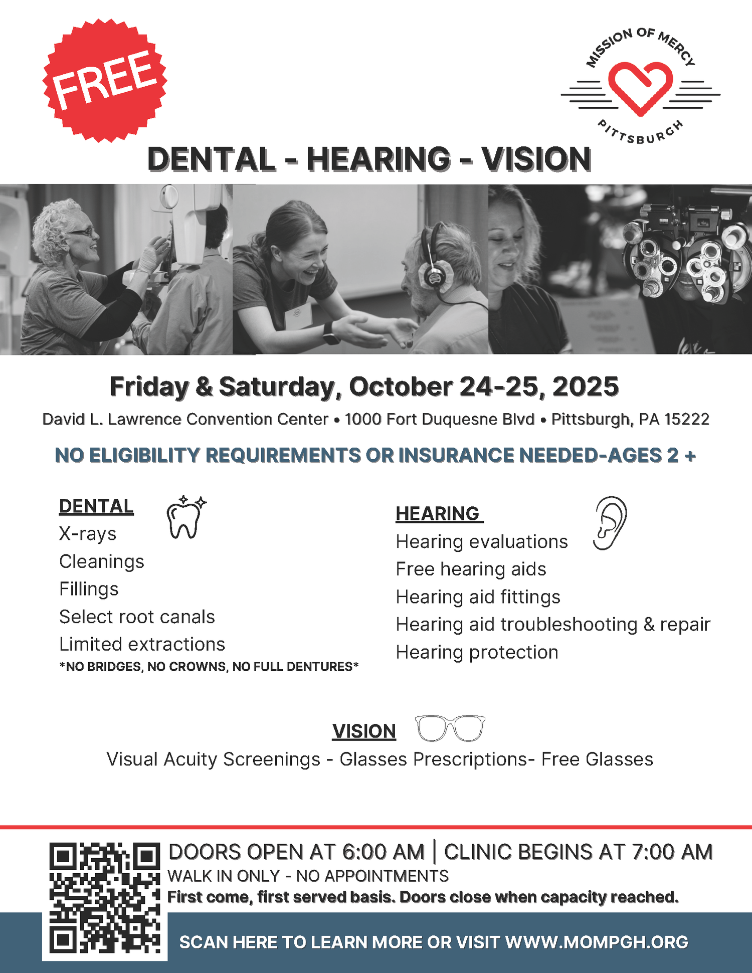 FREE Dental, Hearing, and Vision Clinic (Mission of Mercy Pittsburgh ...