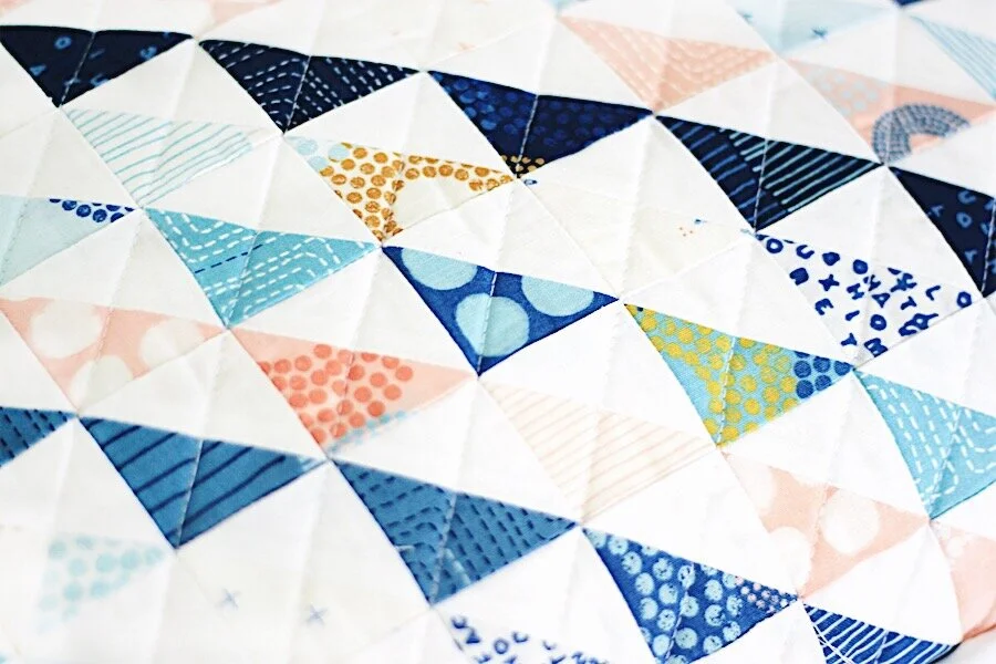 How to Sew a Half-Square Triangle Pillow with 2 Minicharm Packs