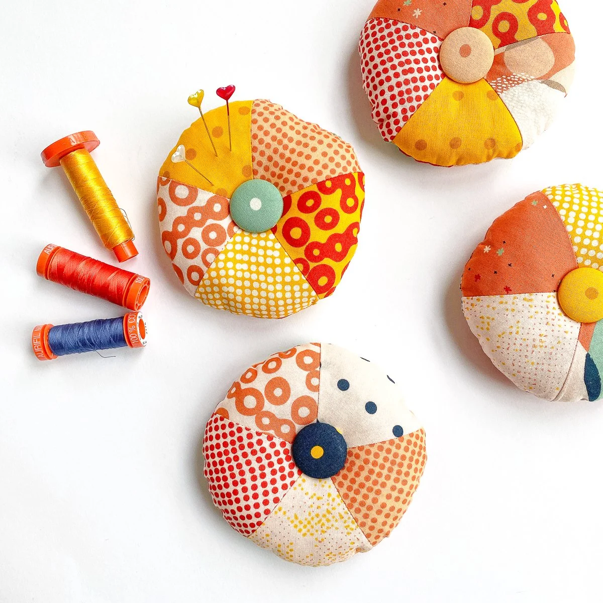 DIY round pincushion and Pluses Quilt Along Week 5