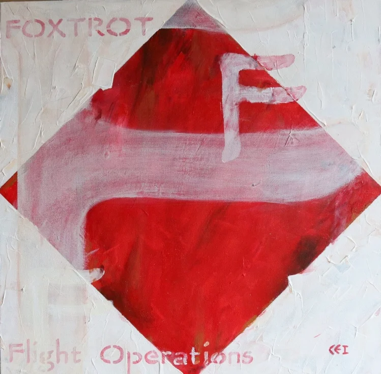 Foxtrot, Flight Operations- ORIGINAL 20X20 ocean theme painting and ...