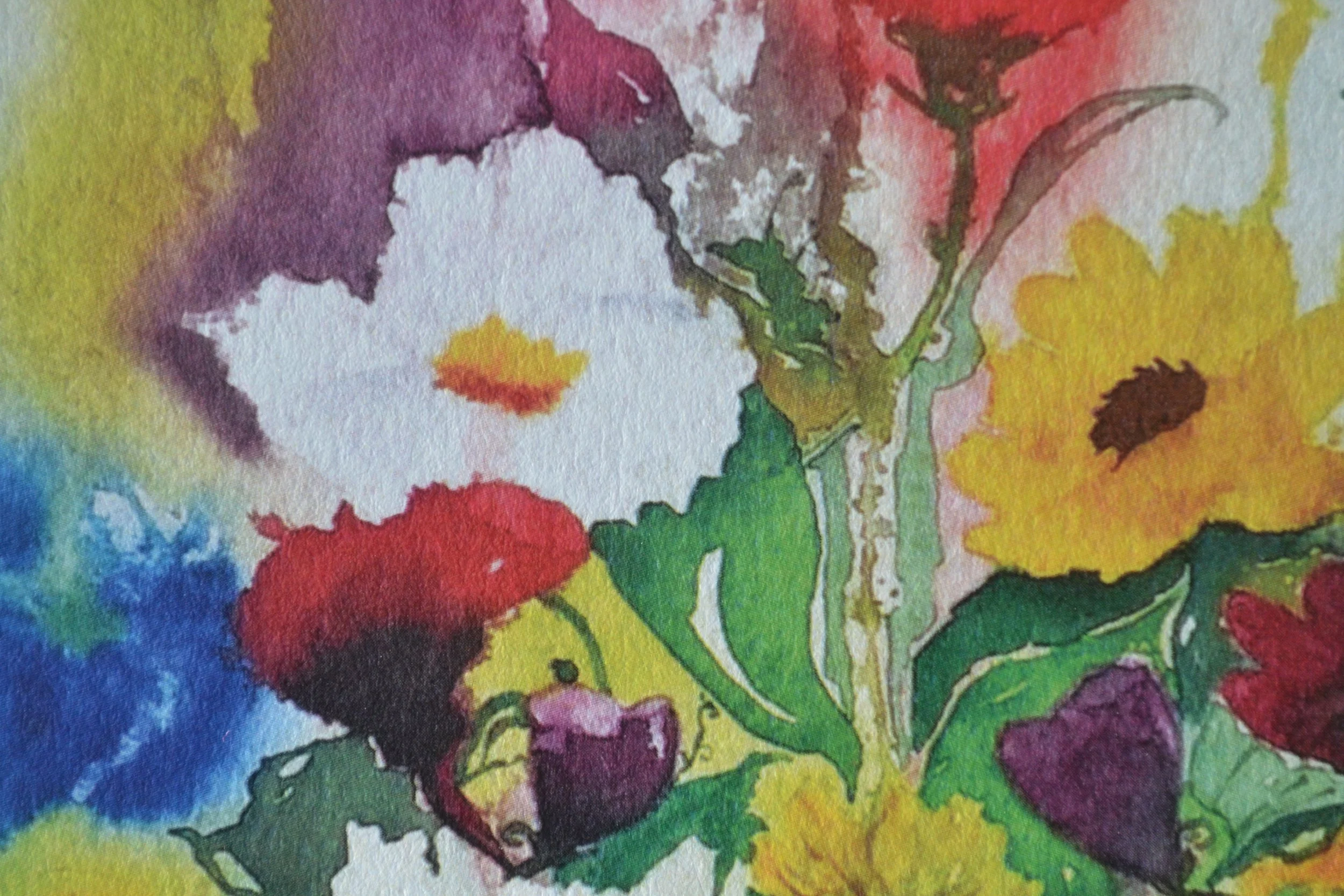 Watercolour card "Summer Posy" ; High quality reproduction of original ...