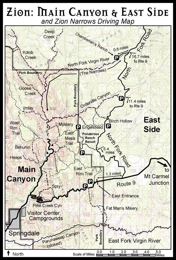 Thru-Hiking the Zion Narrows in One Day - Description & Maps