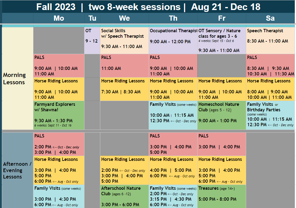 Calendar & Overview — Cheyne Ranch