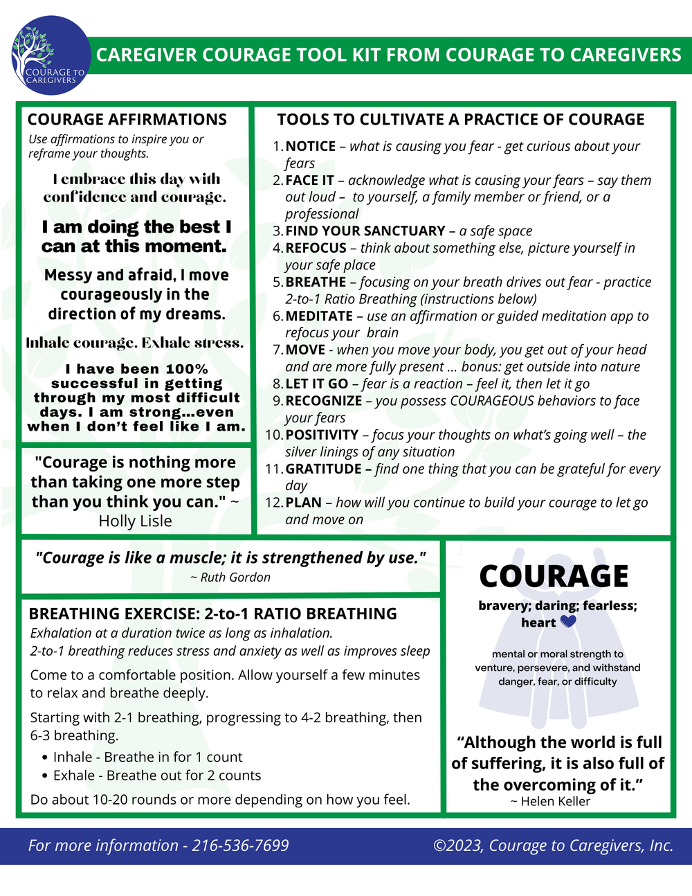 Creating Your Courage Tool Kit — Courage to Caregivers