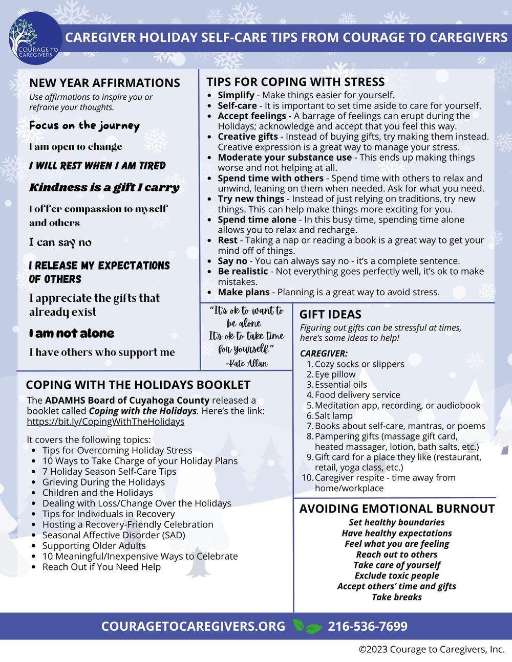 Caregiver Self-Care — Courage to Caregivers