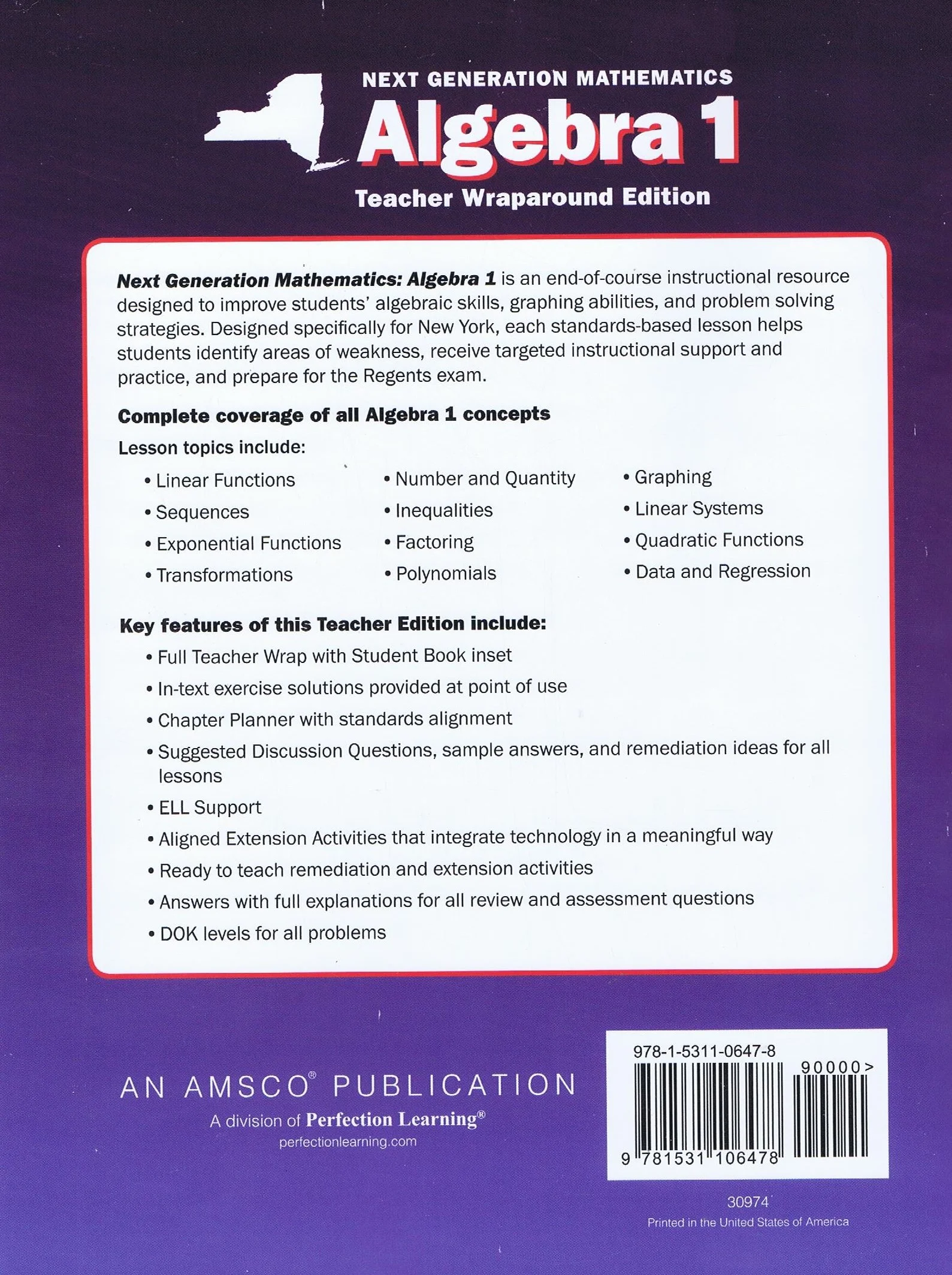 AMSCO Next Generation Mathematics Algebra 1 2019 New Teacher s Choice AMSCO Next Generation Mathematics Algebra 1 2019 New Teacher s Choice