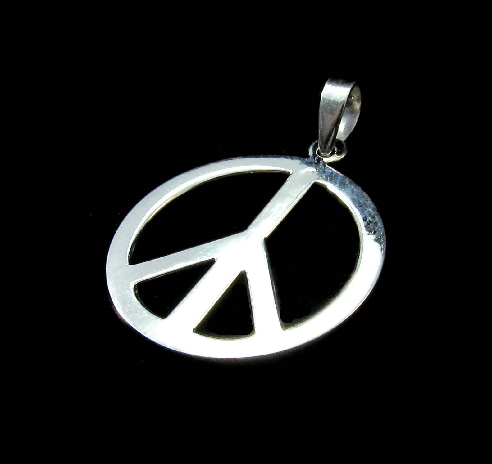 Medium Sterling Silver Peace Sign Pendant — Renegade Jewelry