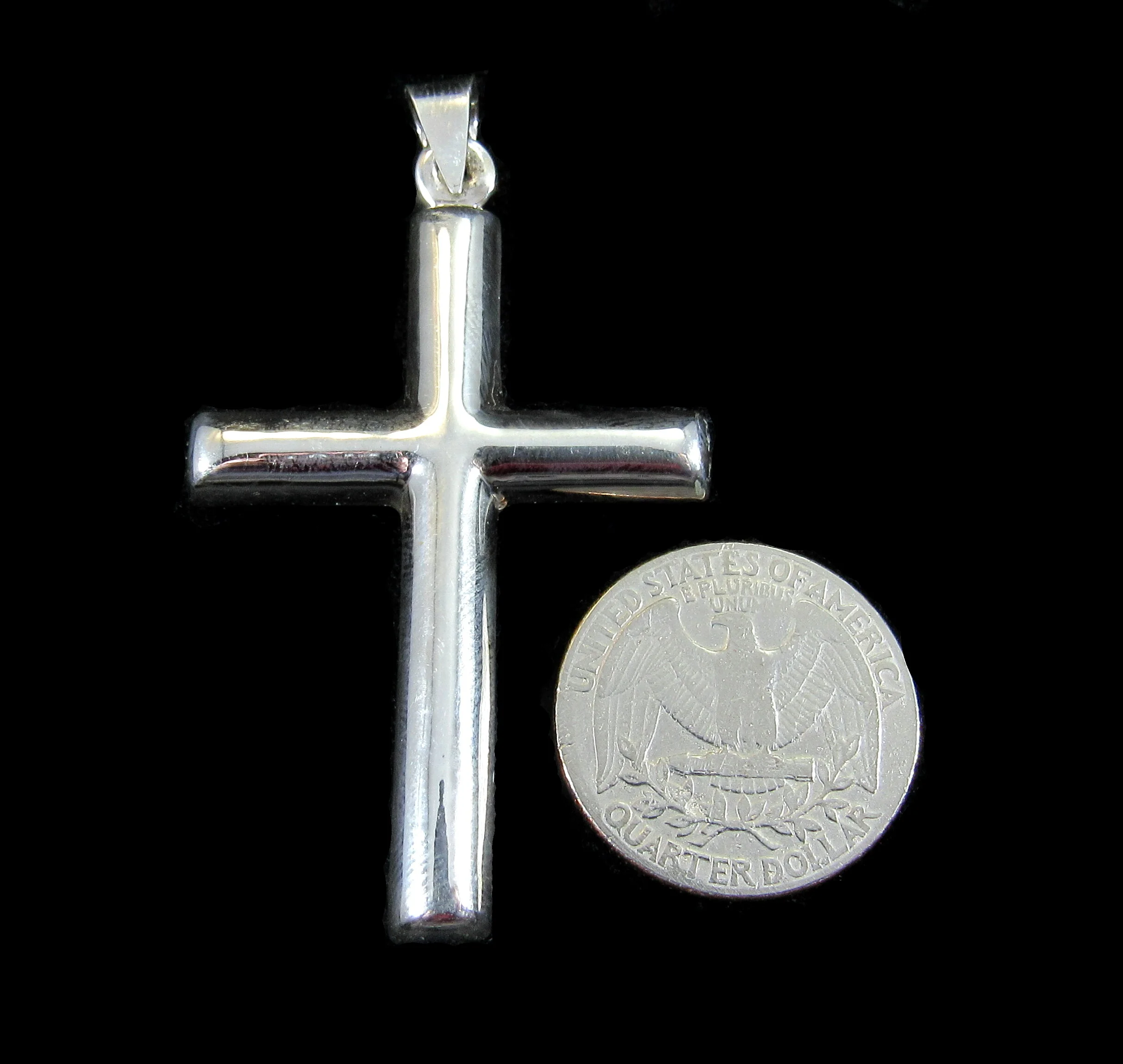 Sterling Silver 3D Tubular Cross Pendant — Renegade Jewelry