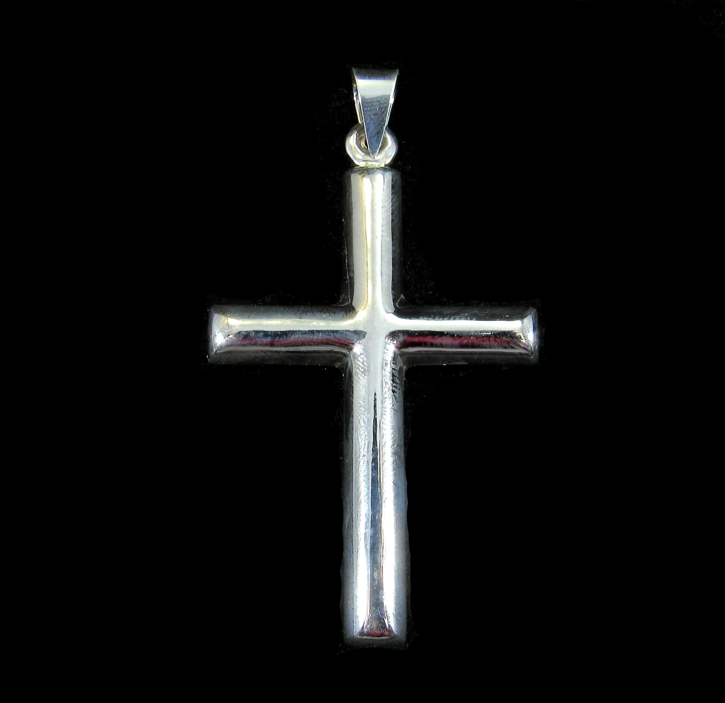 Sterling Silver 3D Tubular Cross Pendant — Renegade Jewelry