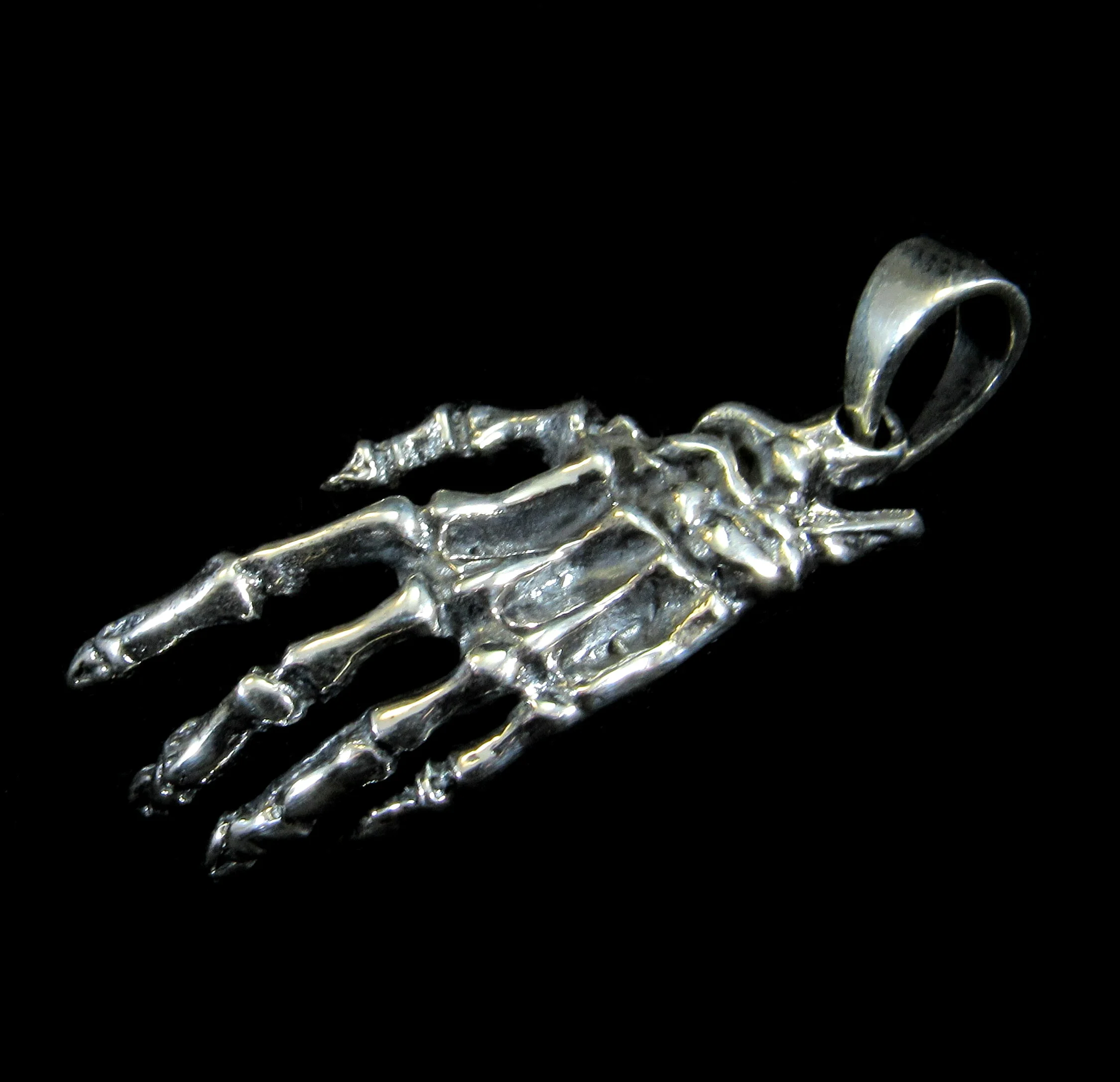 Sterling Silver Skeleton Hand Pendant — Renegade Jewelry