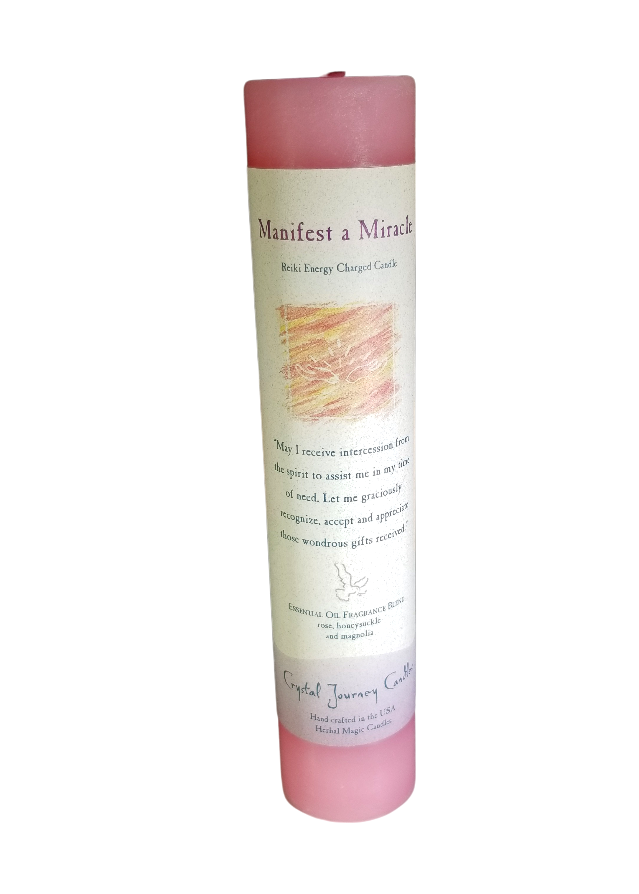 Crystal Journey Herbal Magic Reiki Charged 7" Pillar Candle Hand Poured ...