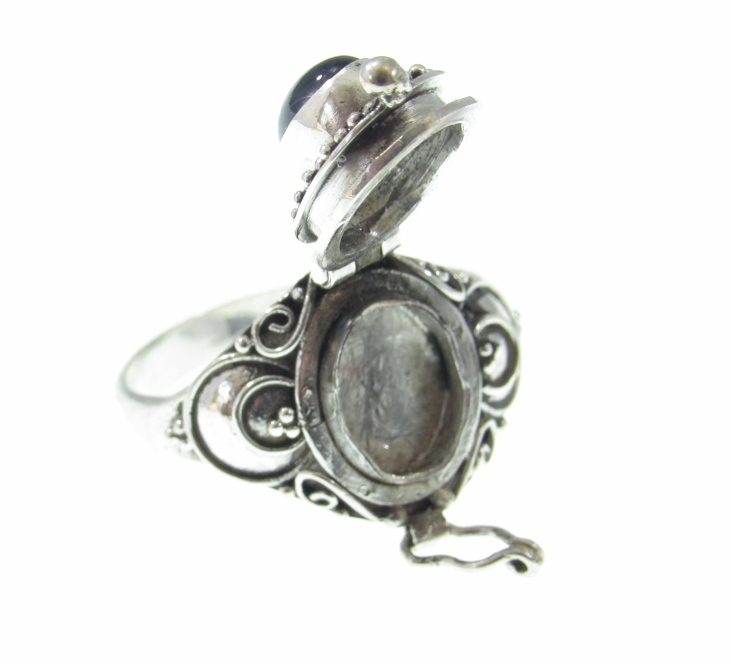 Handmade Sterling Silver Poison Pill Box Ring with Iolite — Renegade ...